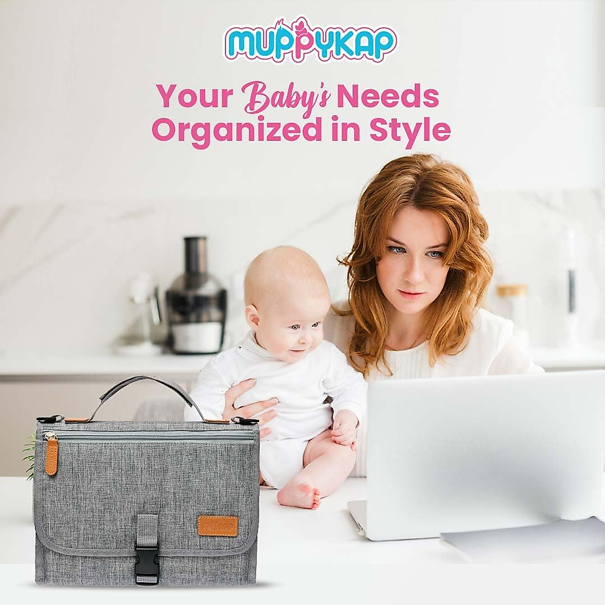 Portable Changing Pad with Shoulder Strap - Detachable Travel Changing Pad - Fully Padded, Lightweight & Waterproof - Diaper Changing Pad - Baby Shower Gifts - Changing Mat (27"x22")