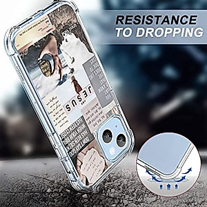 Jesus Quotes Case for iPhone 13 Mini,Christian Motivational Bible Verse Collage Pattern Case for Men Women,Unique Design Soft TPU iPhone 13 Mini Bumper Case