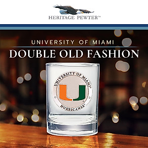 Heritage Pewter Miami Double Old Fashion | Double Rocks Glass 14 OZ for Liquor | Expertly Crafted Pewter Glass