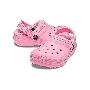 Crocs Kids' Classic Lined Clog | Kids' Slippers, Pink Lemonade/Pink Lemonade, 7 Toddler