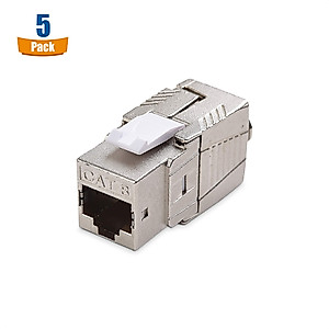 Cable Matters [UL Listed] 5-Pack 40Gbps Shielded RJ45 Cat 8, Cat8 Keystone Jack for Patch Panel, Wall Plate
