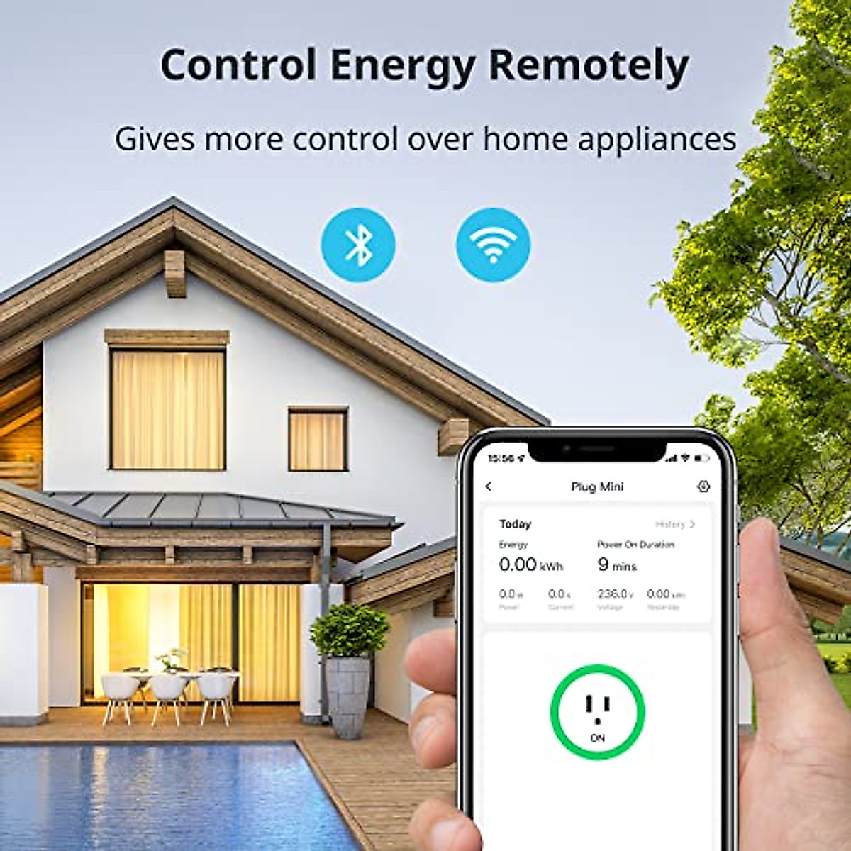 SwitchBot Smart Plug Mini 15A, Energy Monitor, Smart Home WiFi(2.4GHz) & Bluetooth Outlet Compatible with Alexa & Google Home, APP Remote Control & Timer Function, No Hub Required(4 Pack)