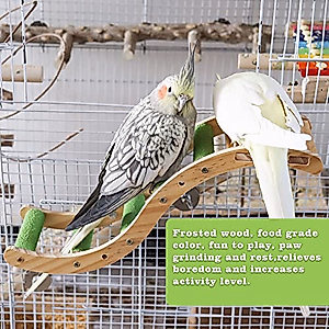 Bird Ladder Bridge, Wooden Pet Parrot Hamster Climbing Ladder Toys, Pet Bird Cage Accessories, Wood Climbing Ladder Perch for Bird Parrot Hamster Squirrel Sugar Gliders Parakeets Cockatiels(S Shape)