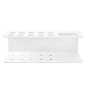 MyGift 10-Slot Wall-Mounted Metal Office Organizer Dry Erase Marker and Eraser Holder Rack, White