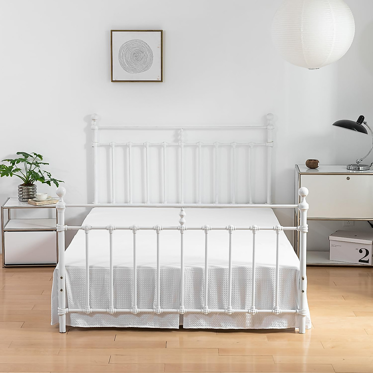 xuan dian Twin Bed Skirt - Twin Size Bed Skirt 14 Inch Drop with Split Corners, Pleated Waffle Weave Bed Skirt,Tailored Dust Easy Fit,Machine Washable (White, Twin - 14" Drop)