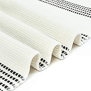 Boho Bathroom Rug 2X3 ft LEEVAN Geometric Cotton Striped Rug with Tassel Door Mat Cotton Line Indoor Floor Mat Bohemian Hand Woven Chic Printed Bedside Rugs for Kitchen Living Room