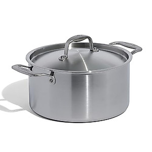 Made In Cookware - 6 Quart Stainless Steel Stock Pot With Lid - 5 Ply Stainless Clad - Professional Cookware - Crafted in Italy - Induction Compatible