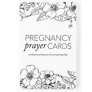 Pregnancy Prayer Cards for Parents/Grandparents (20 Cards) by Duncan & Stone - One-of-a-Kind Pregnancy Congratulations Gift - Bible Verse Cards - New Mom Essential (Black & White, Without Stand)