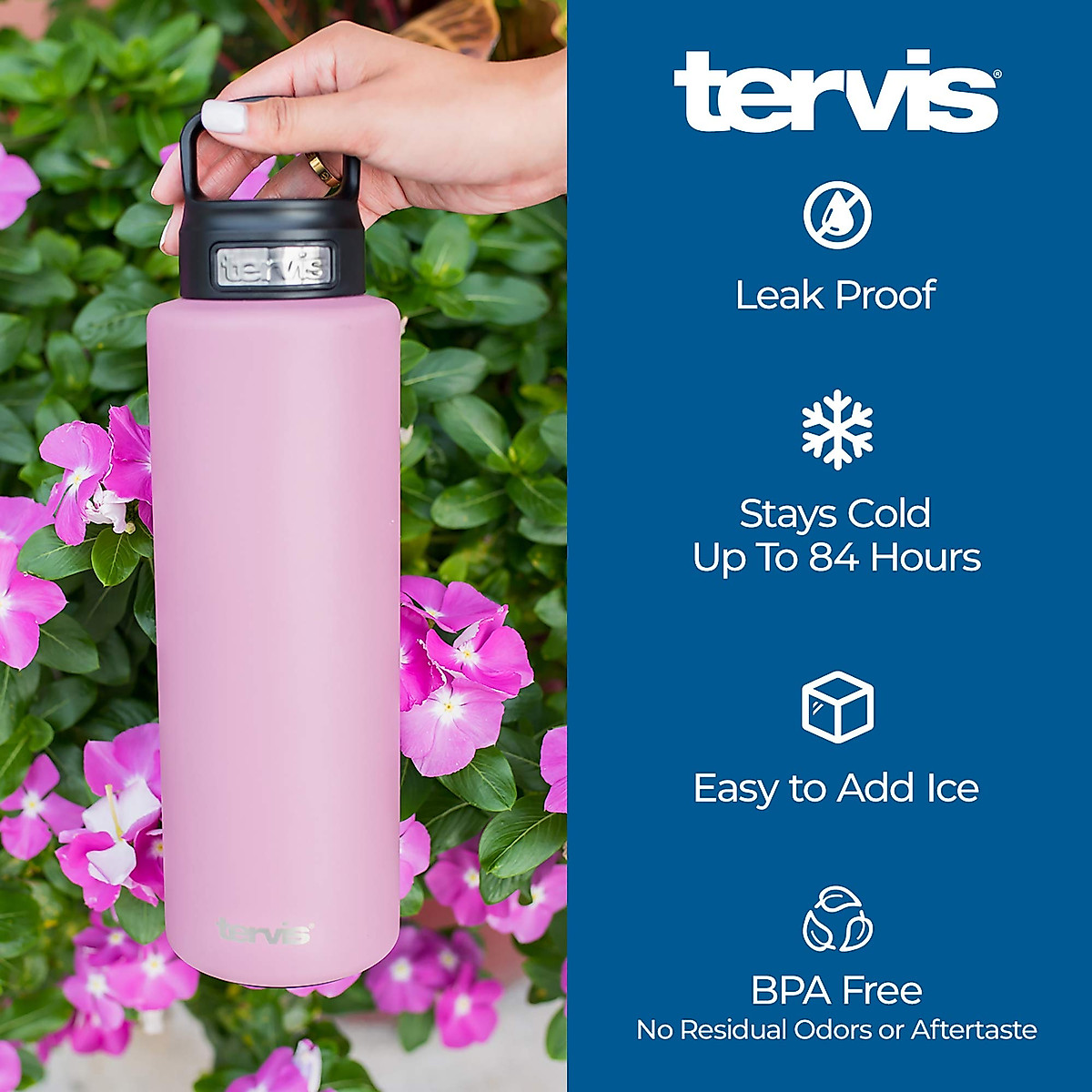 Tervis Sara Berrenson-Painted Sand Ikat Pattern Water, 40oz Wide Mouth Bottle, Stainless Steel