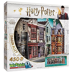 Wrebbit3D Harry Potter Diagon Alley 3D Puzzle for Teens and Adults | 450 Real Jigsaw Puzzle Pieces | Not Just an Ordinary Model Kit for Adults for Harry Potter Fans