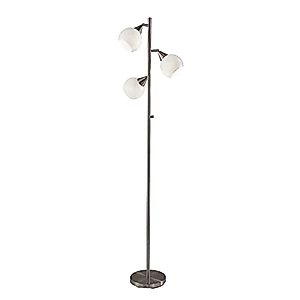 Adesso Home 1533-22 Transitional Three Light Table Lamp in Pwt, Nckl, B/S, Slvr. Finish, 16.00 inches, Brushed Steel