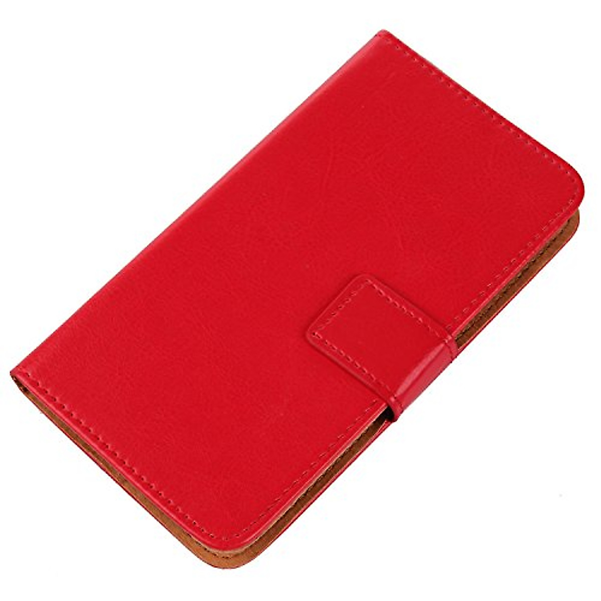 Cheshaoping Color Design PU Wallet Flip Leather with Card Slots Cover Skin Protection Case Shell for Emporia Happy E30 1.8" (Red)