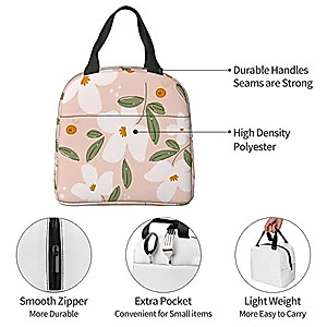 Lunch Bag Floral And Dot Shapes Insulated Lunch Box Back To School Reusable Bags Meal Portable Container Tote For Boys Girls Travel Work Picnic Boxes