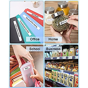 Oozmas Tz Tape 12mm 0.47 Inch Laminated Black on White Replacement for Brother Ptouch Tape TZe-231 Compatible with Brother P Touch D400 D410 D210 D220 1280 1800 1880 2040 Label Maker Tape, 4 Pack