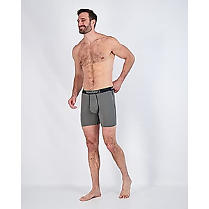 UnderGents Men's 6” Leg Boxer Brief Underwear with Horizontal Fly & Ultra-Soft Comfort (BattleGrey size: XL)