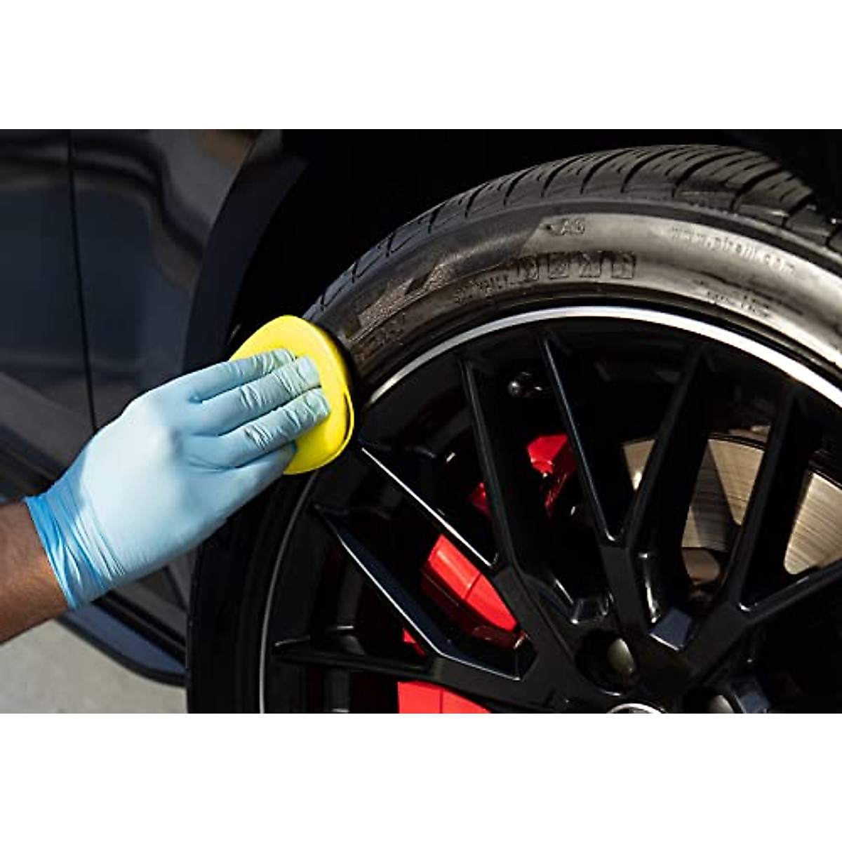Carfidant Car Tire Shine Spray Kit - Tire Dressing & Rubber Protectant - Dark, Wet Look with No Grease and No Sling! Tire Black Tire Shine with Applicator Pad