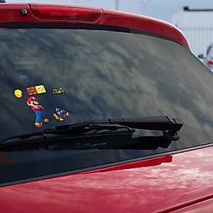 Super Mario, 6 Pack, Mario Tech Decals, Waterproof Stickers for Phone, Laptop, Water Bottle, Skateboard, Vinyl Stickers for Boys and Girls