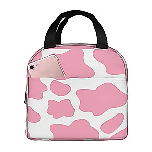 Insulated Lunch Bag With 2pcs Coasters, Reusable Cooler Lunch Box For Women, Cute Lunch Tote Bag for Picnic Office Work, Cow Gifts