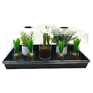 Viagrow V726298TD-10 Extra Strength No Holes Propagation Seed Starter, 10 Trays with Domes, Black