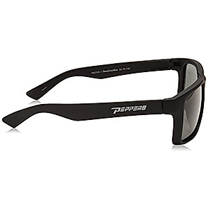 Pepper's Beachcomber Polarized Wayfarer Sunglasses, Rubberized Matte Black, 55 mm