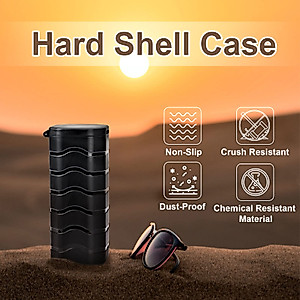 Healvaluefit Sunglasses Case Hard Shell, Sturdy and Resilient Eyeglasses Case, Dust and Scratch Resistant Protective Can, Tactical Glasses Case Compatible with Costa Ray-Ban, Oakley, Maui Jim Glasses