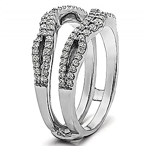 TwoBirch 0.57 Ct. Double Infinity Wedding Ring Guard Enhancer in Sterling Silver (CZ or MOISSANITE) (Moissanite, 5)