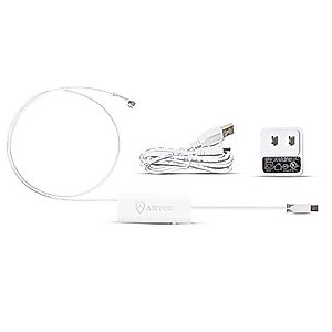 Antop HDTV Antenna Amplifier Signal Booster with High Gain and Ultra Low Noise, Amplified FM UHF VHF Signal for Any Non-Amplified Antenna-USB Power Supply, White