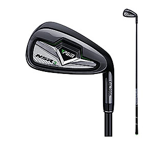 Golf Club Iron Men NSR3#7 Irons Right Handed Professional Practice Pole Stainless Steel Head Mens 37'' Golf Club Putter Golf Driver (Black,Steel Rod)