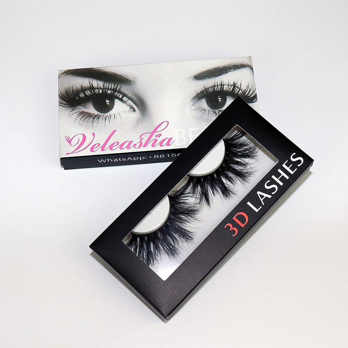 Veleasha High Volume Mink Lashes Cruelty-free 25mm Long 3D Eyelashes Dramatic Look for Makeup (45A)/False Eyelashes