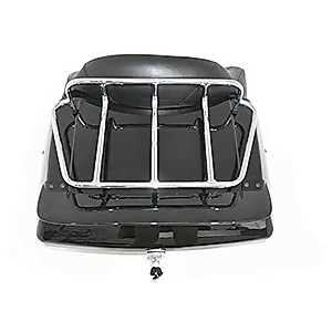 KIEKSBS Black Motorcycle Trunk Tail Box Luggage Pack Universal w/Tail Light DMY
