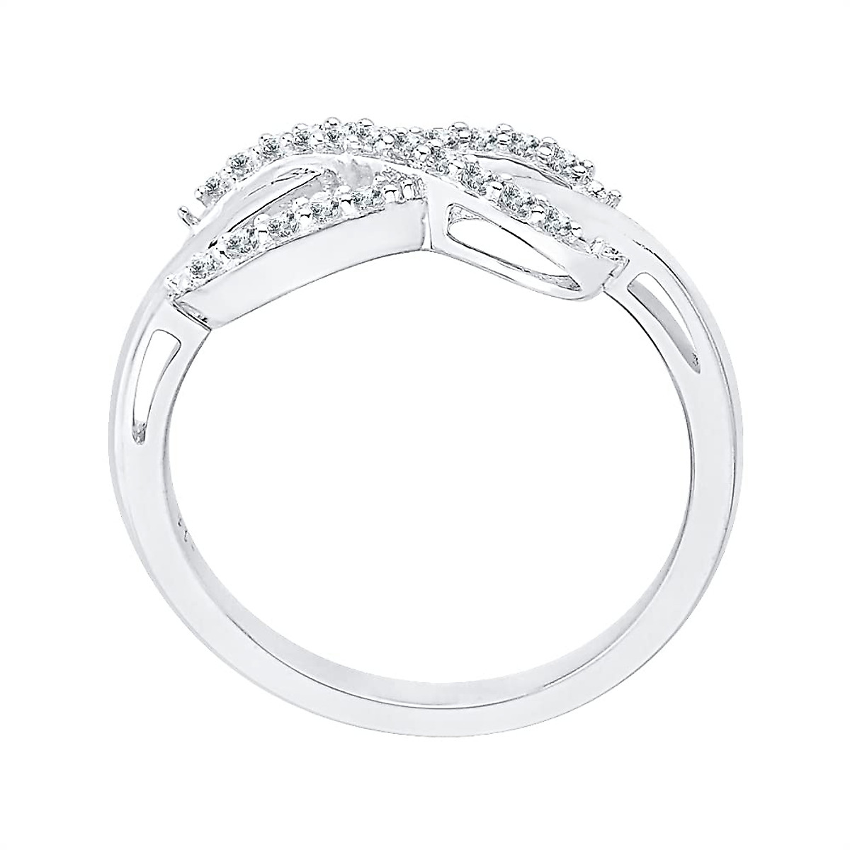 KATARINA Infinity Diamond Ring in Sterling Silver (1/5 cttw, J-K, I1-I2) (Size-5)