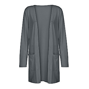 Cardigan for Women Open Front Long Cardigan Sweaters Plus Size Long Sleeve Button Light Weight Cardigan with Pockets