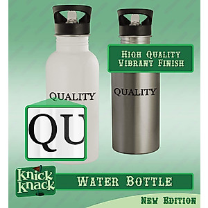 Knick Knack Gifts B04Y20D02W053100M04T65C18S20C-US - 20oz Stainless Steel Hashtag Outdoor Water Bottle, Silver