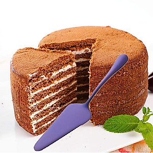 Hemoton Pizza Pie Cake Server with Serrated Edge,Stainless Steel Pizza Cake Cutter, Pizza Pastry Server Spatula,Cake Shovel, Tart Pastry Dessert Slicer, Pie Cutter Server (Purple)