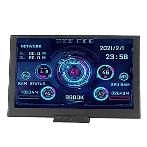 5 Inch IPS USB Mini Screen AIDA64 PC CPU GPU HDD Data Monitor Computer Temperature Display Type C Sub Screen for RaspberryPi Linux Windows Desktop Gaming Chassis