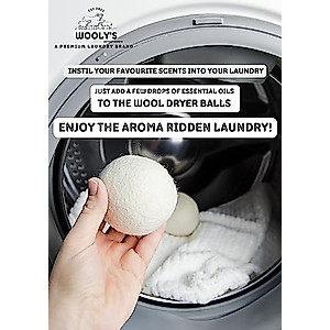 Wooly's Wool Dryer Balls, 8-PACK XL Sized Premium, Natural Fabric Softener, Replaces Dryer Sheets, Reduce Wrinkles & Static Cling, 30% Less Drying Time, Less Energy, Baby-safe. Balls for Laundry Dryer