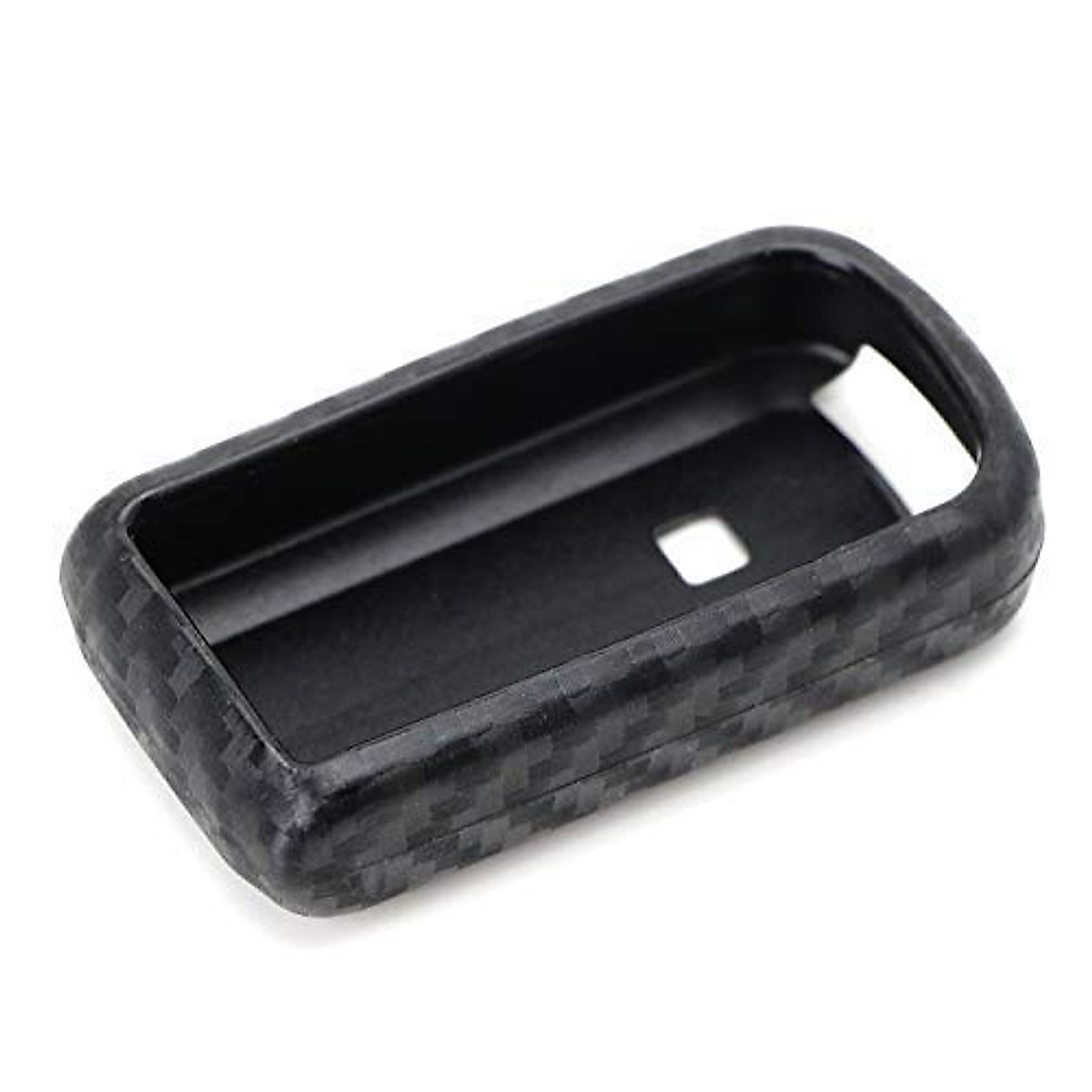 iJDMTOY Carbon Fiber Pattern Soft Silicone Key Fob Cover Case Compatible with Mitsubishi Lancer Evolution or Outlander