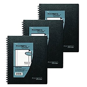 3 Pack of Cambridge Business Notebook with Pocket, Hardbound, 8.5 x 11 Inches, Black (06100)
