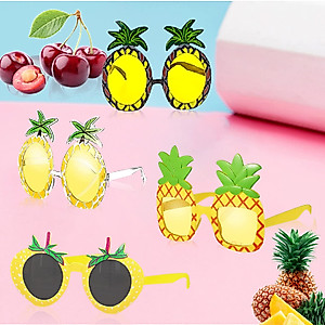 Kabcifea 12 Pieces Fruit Eyeglasses Tropical Pineapple Glasses with 12 Styles,Hawaiian Fruit Funny Shape Eyeglasses Pineapple Party Favors for Hawaiian Summer Beach Luau Theme Party Supplies