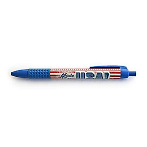 Patriotic Themed Ballpoint Pens with Grip - 6 Pack (Made in USA)