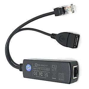DSLRKIT Active PoE Splitter 48V to 5V 2.4A USB Type A Female 802.3af Power Over Ethernet