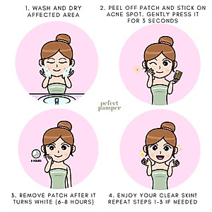 Perfect Pamper Acne Patches - Medical Grade Hydrocolloid Pimple Patch, Covers Pimples, Zits, and Blemishes. Heals Acne, Reduces Inflammation and Redness for Beautiful, Clear Skin. 48 Patches in Resealable Pouch. Cruelty Free