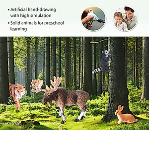 Volnau Safari Animal Figurines Toys 9PCS Eurasia Figures for Toddlers Kids Christmas Decoration Gift Preschool Educational Tiger Panda Jungle Forest Zoo Pack