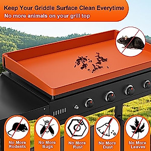 28 Inch Griddle Cover Silicone Protective Mat for Blackstone, Upgrade All-Round Edge Silicone Grill Mat Griddle Protector Blackstone Accessories Protect from Dust & Rust