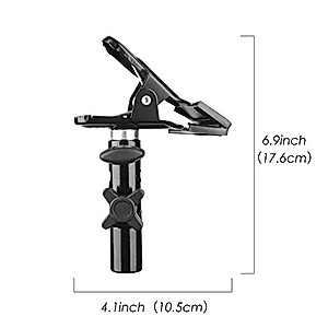 EMART Photography Reflector Holder for Light Stand, Photo Video Studio 5/8" Heavy Duty Metal Clamp Holder, Light Stand Clip Mount with Umbrella Hole for Lighting Reflector Diffuser