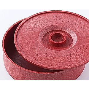 Tortilla Warmer - Tortilla Server -Pancake Keeper -One Large & One Small Combination - Food Container - Perfect for Keeping Tortillas, Pancakes, Waffles Warm -Microwave Save (Red)