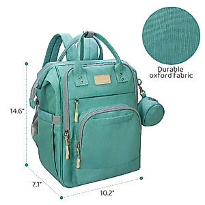 PHEBEN Diaper Bag Backpack Large Capacity Travel Back Pack Multifunction Waterproof Maternity Baby Changing Bags Unisex Stylish Nappy Bag with Stroller Straps & Pacifier Case(Green)