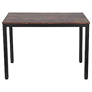 Home Office Desktop Computer Desk, Home Study Writing Table Computer Gaming Table PC Laptop Table, 47/55inch Student Study Workstation Reading Writing Desk for Bedroom Living Room (Brown, 47 inch)