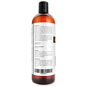 velona Argan Oil - 16 oz | Morocco Oil | Stimulate Hair Growth, Skin, Body and Face Care | Nails Protector | Unrefined, Cold Pressed | Cap Kit