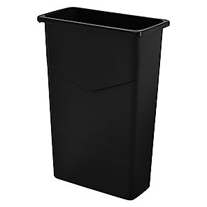 Global Industrial Slim Trash Container, 23 Gallon, Black